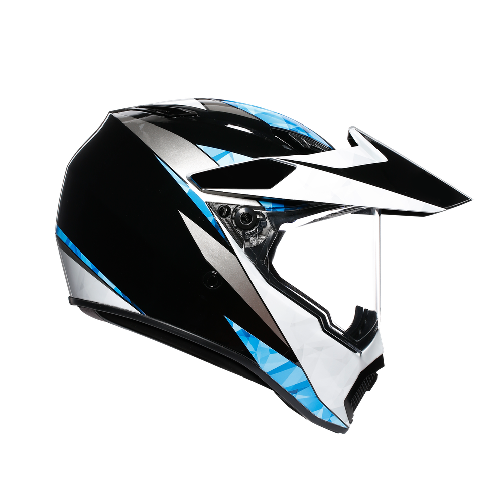 Ax9 Multi Ece Dot - North Black/White/Cyan - Casques de Touring ...