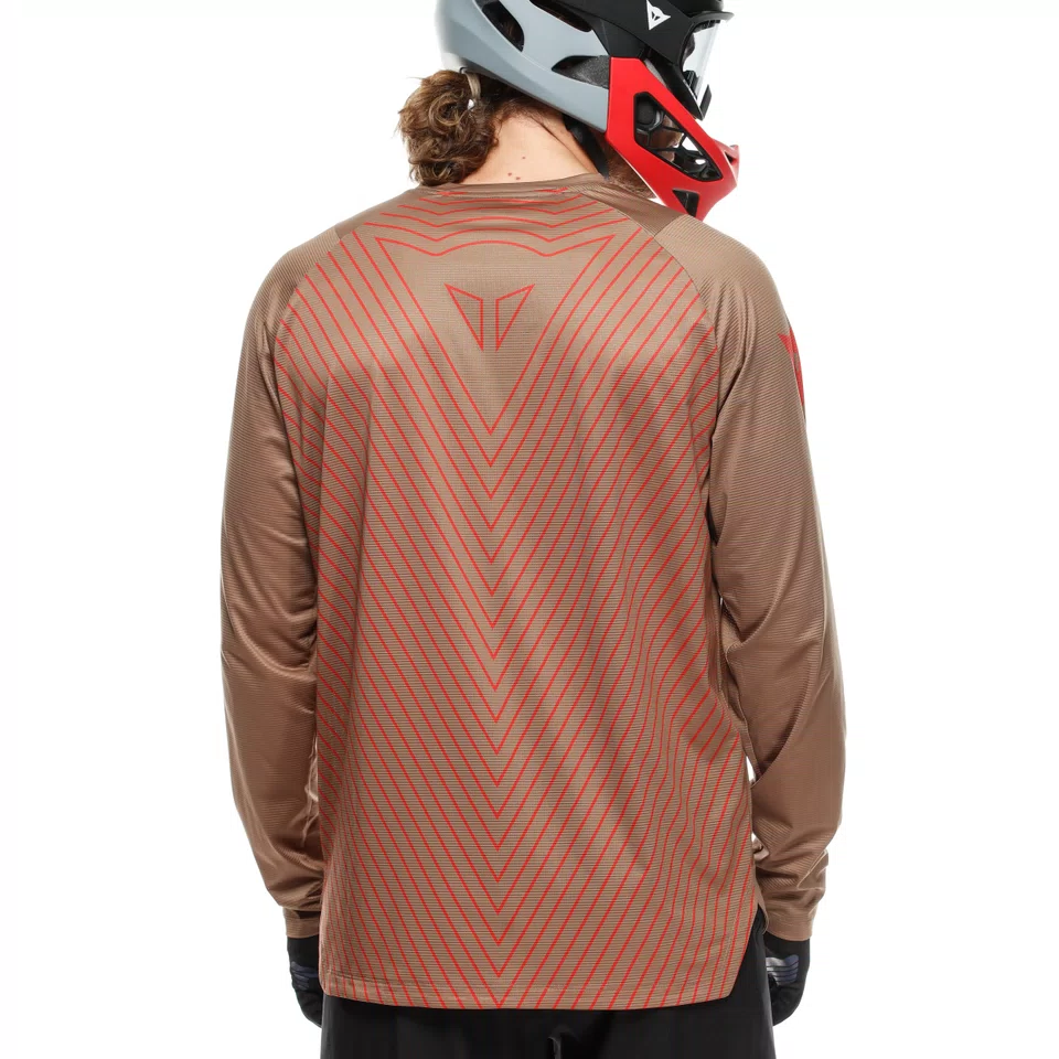 HG AER JERSEY LS - MEN'S LONG SLEEVE BIKE T-SHIRT | BROWN/RED | Dainese