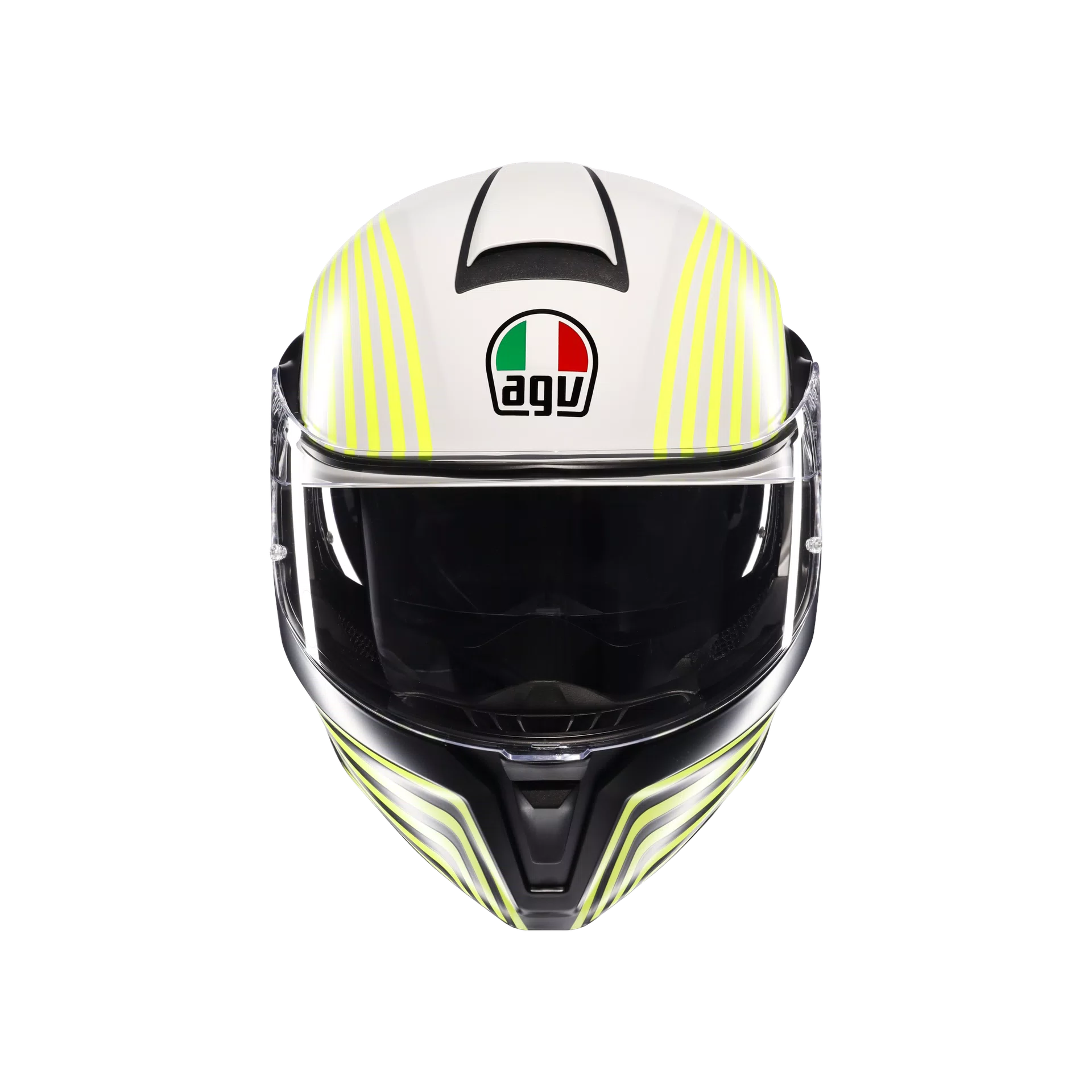 Open Face Helmet STREETMODULAR ISEO MATT WHITE/BLACK/YEL FLUO - MOTORBIKE FLIP UP HELMET E2206 | AGV