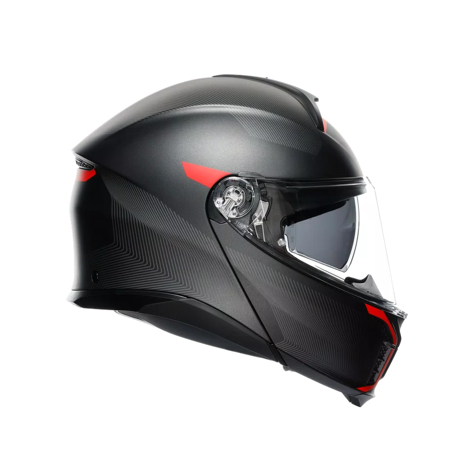 Open Face Helmet TOURMODULAR FREQUENCY MATT GUNMETAL/RED - MOTORBIKE ...