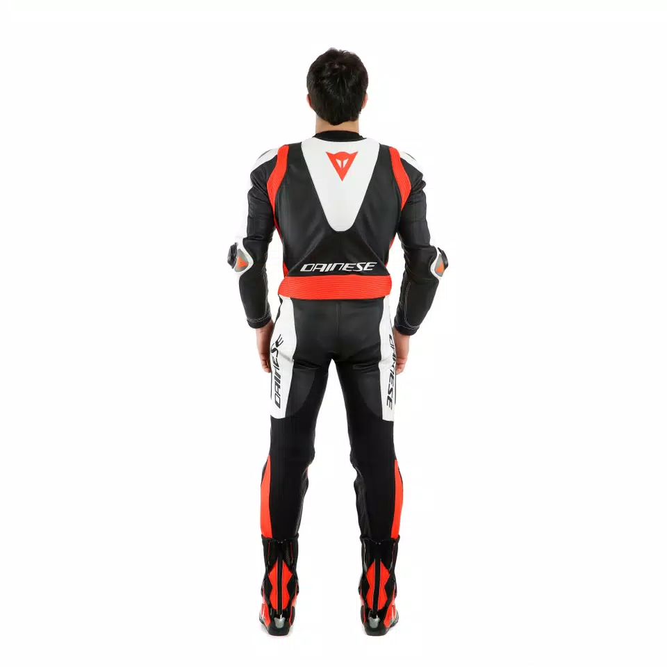 LAGUNA SECA 5 1PC LEATHER SUIT PERF. | BLACK/WHITE/FLUO-RED | Dainese