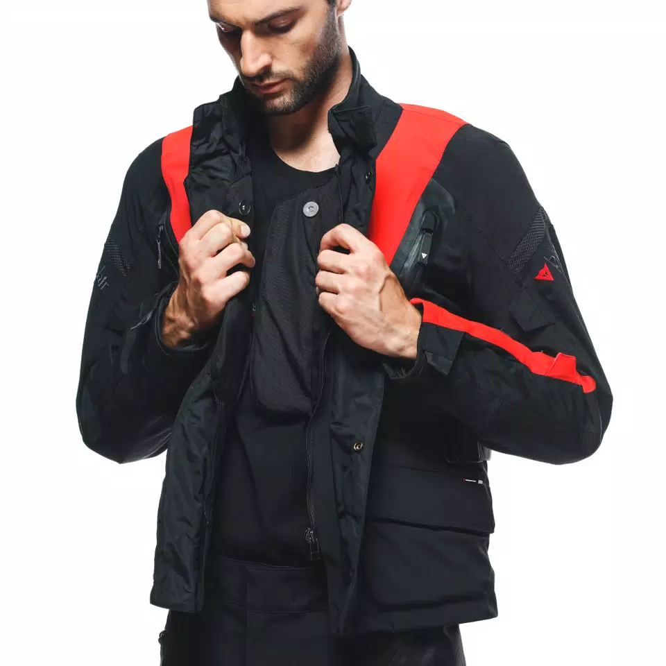 STELVIO D-AIR® D-DRY® XT JACKET | BLACK/LAVA-RED | Dainese