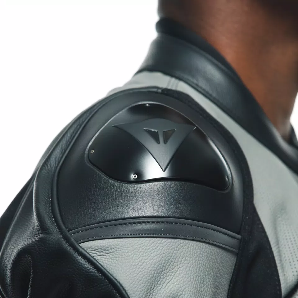 RACING 4 LEATHER JACKET PERF. | BLACK/CHARCOAL-GRAY | Dainese