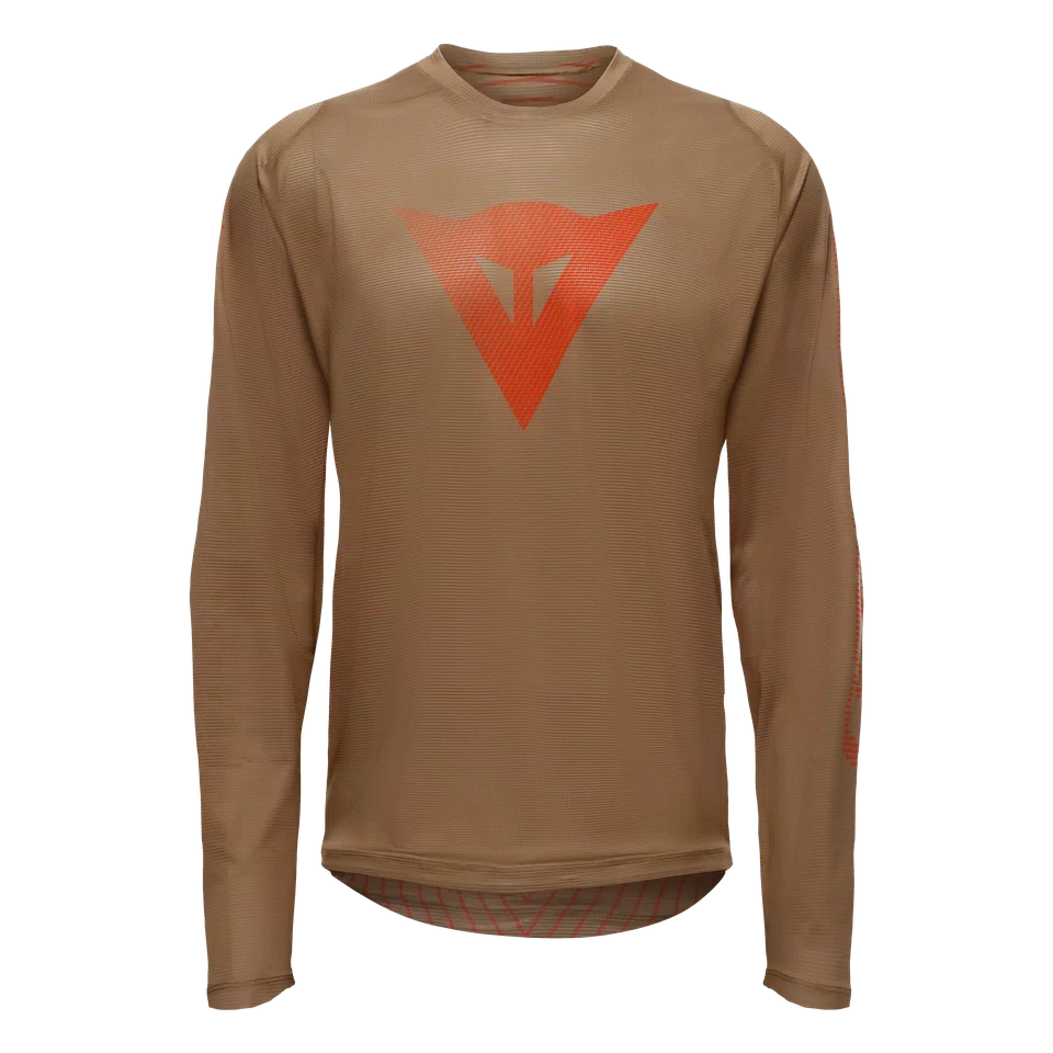 HG AER JERSEY LS - MEN'S LONG SLEEVE BIKE T-SHIRT | BROWN/RED | Dainese