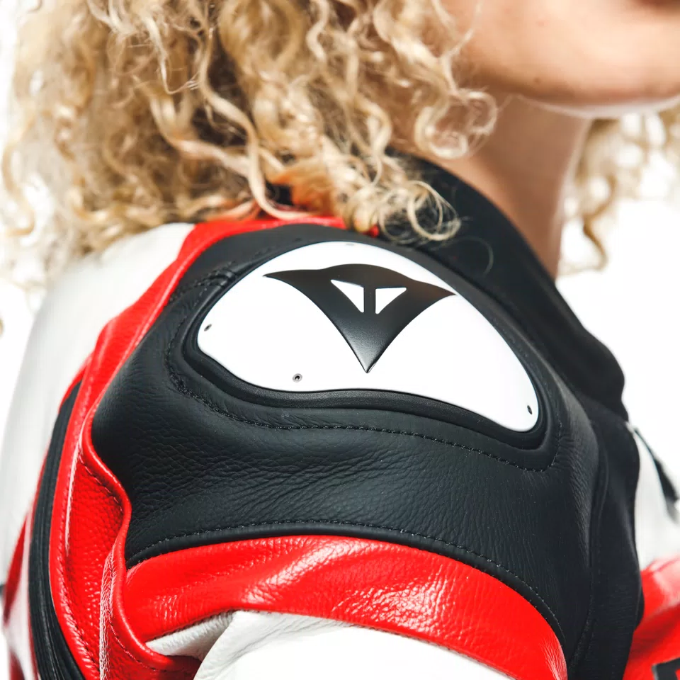 MIRAGE LADY LEATHER 2PCS SUIT S/T | BLACK/LAVA-RED/WHITE | Dainese