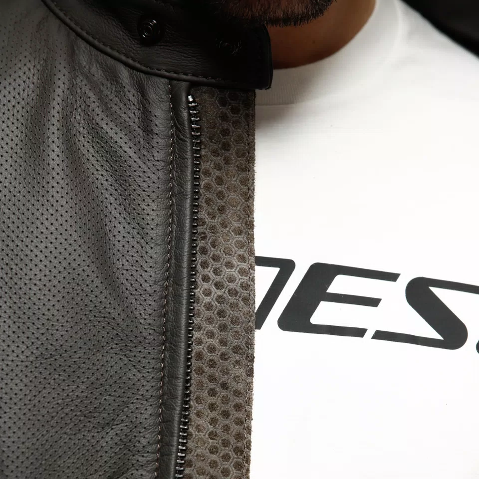 ISTRICE QDF PERF LEATHER JACKET | DARK-BROWN | Dainese