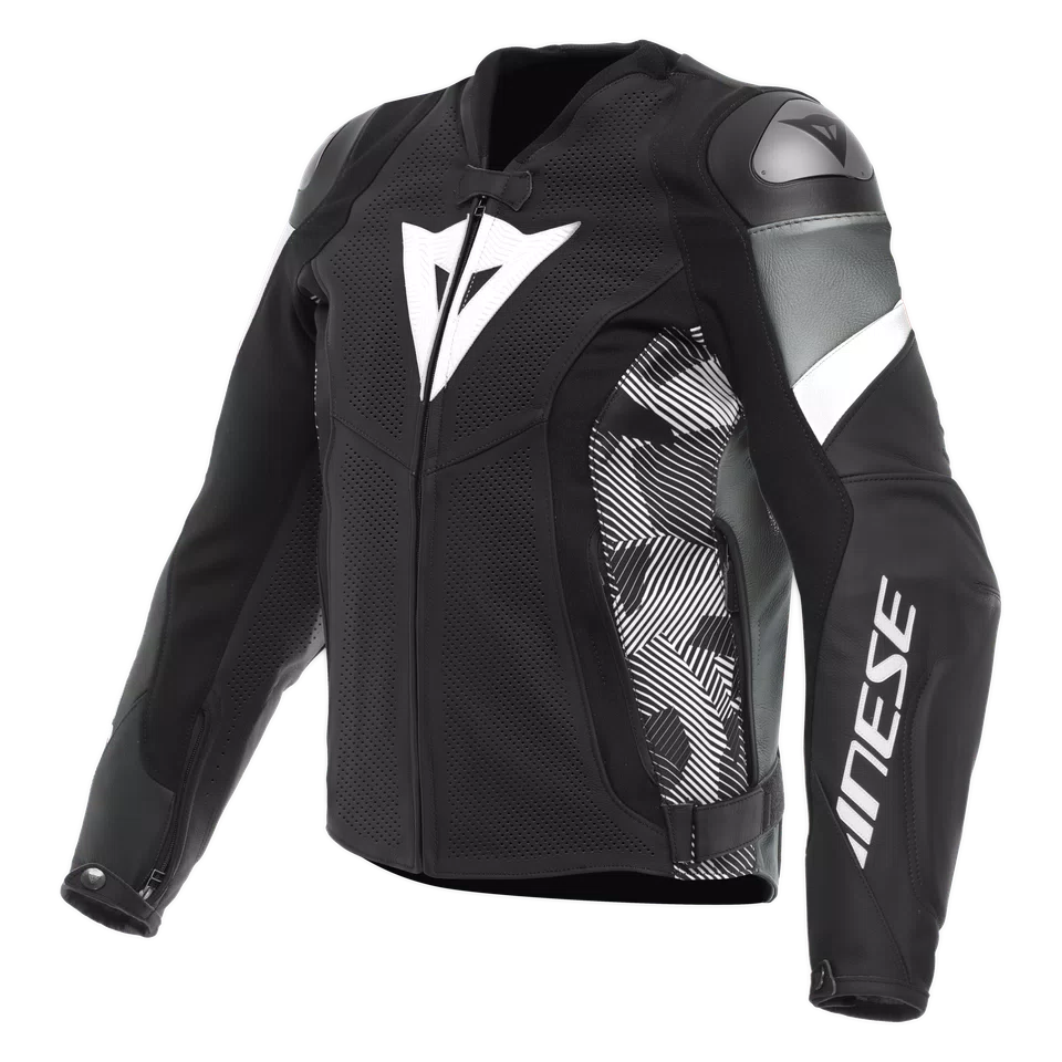 AVRO 5 PERF. LEATHER JACKET | BLACK/WHITE/ANTHRACITE | Dainese