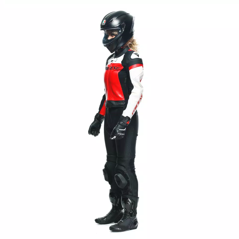 MIRAGE LADY LEATHER 2PCS SUIT | BLACK/LAVA-RED/WHITE | Dainese