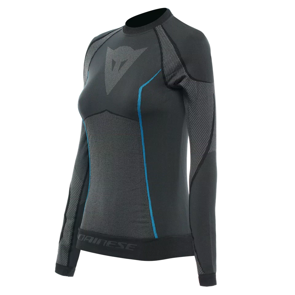 MAGLIA TECNICA MOTO MANICHE LUNGHE DONNA | BLACK/BLUE | Dainese MAGLIA TECNICA MOTO MANICHE LUNGHE DONNA | BLACK/BLUE | Dainese