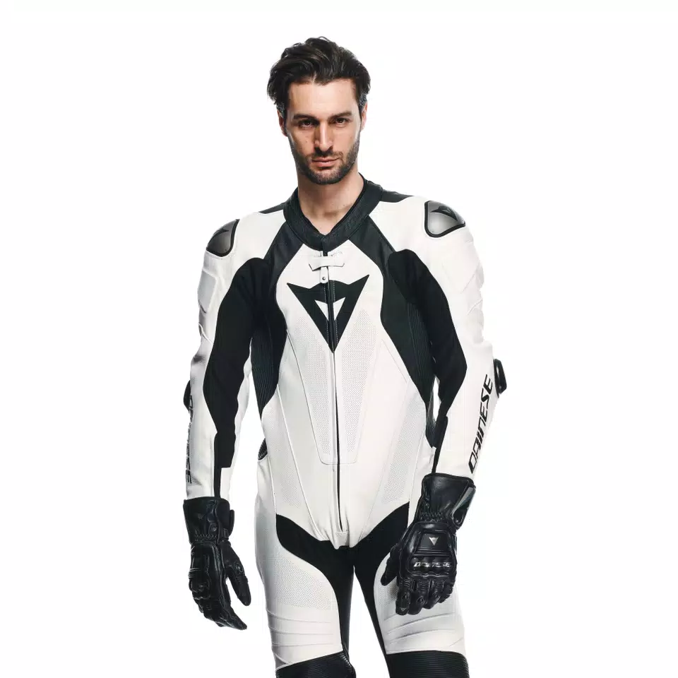 LAGUNA SECA 5 1PC LEATHER SUIT PERF. | WHITE/BLACK | Dainese