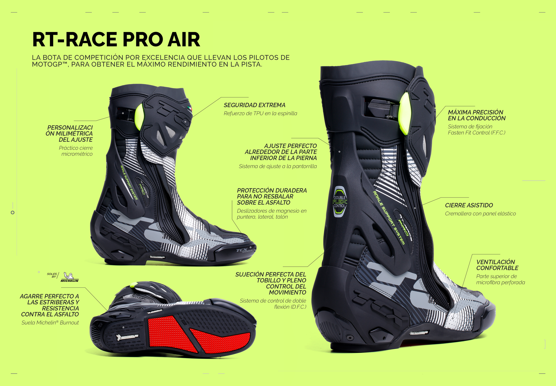 RT-RACE PRO AIR BOTAS MOTO RACING HOMBRE - NEGRO/REFLEX | | Dainese