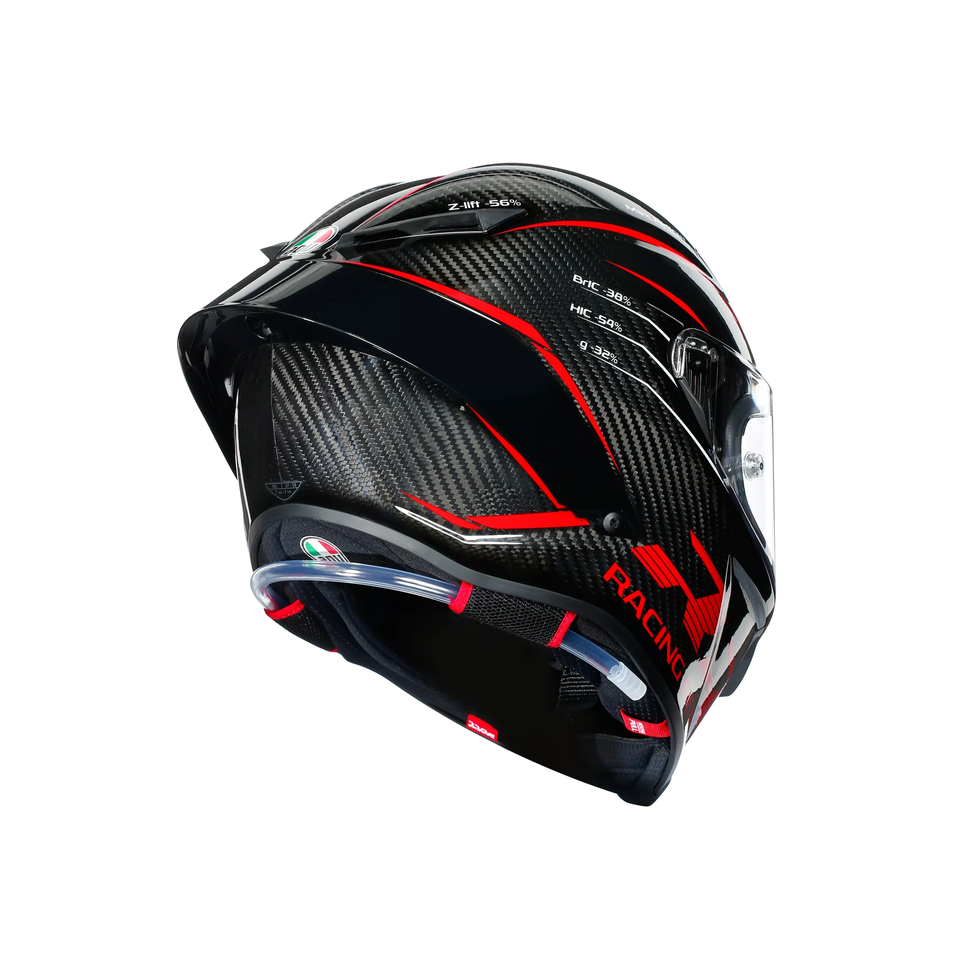 PISTA GP RR PERFORMANCE CARBON/RED - MOTORBIKE FULL FACE HELMET E2206 ...