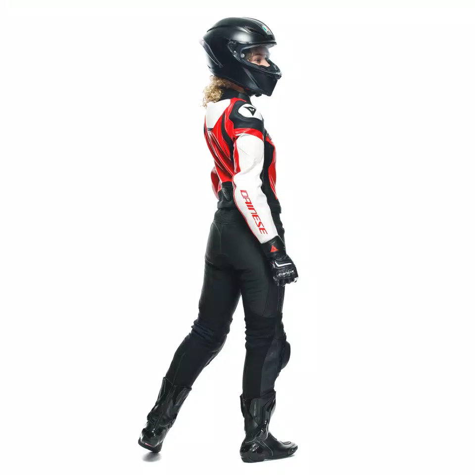 MIRAGE LADY LEATHER 2PCS SUIT | BLACK/LAVA-RED/WHITE | Dainese