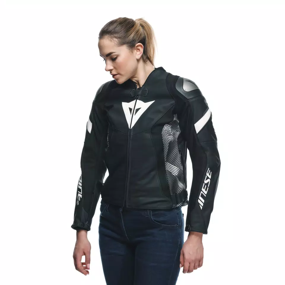 AVRO 5 LEATHER JACKET WMN | BLACK/BLACK/WHITE | Dainese