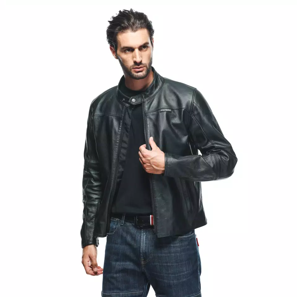 MIKE 3 - MEN'S MOTORCYCLE LEATHER JACKET | BLACK | Dainese