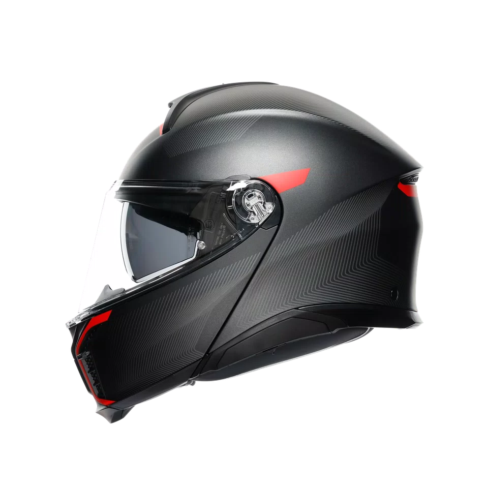 Open Face Helmet TOURMODULAR FREQUENCY MATT GUNMETAL/RED - MOTORBIKE ...