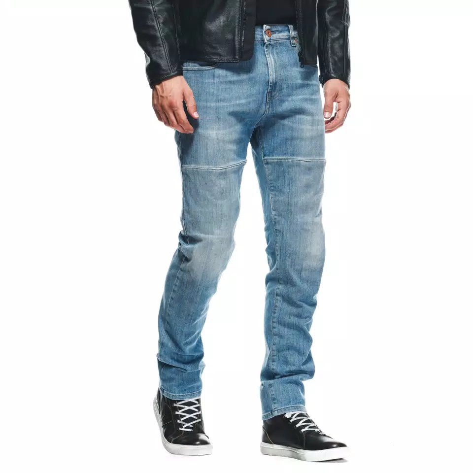 DENIM STONE SLIM TEX PANTS | LIGHT-BLUE | Dainese