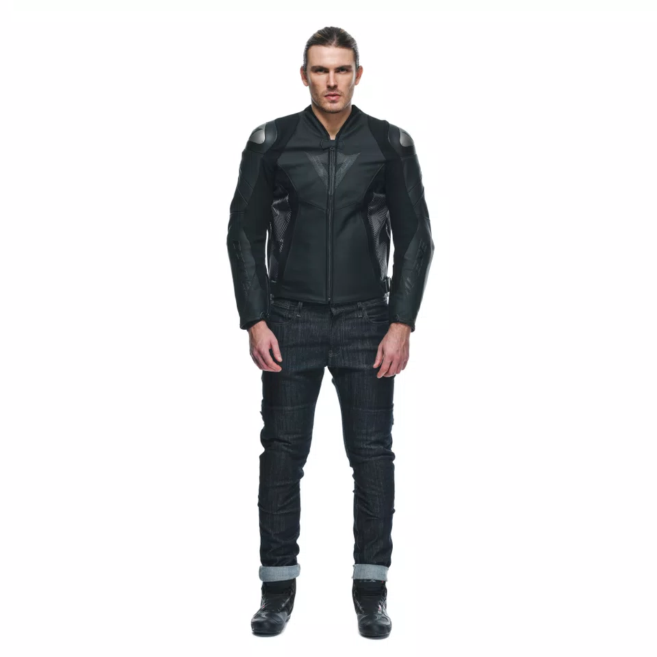 AVRO 5 LEATHER JACKET | BLACK/ANTHRACITE | Dainese