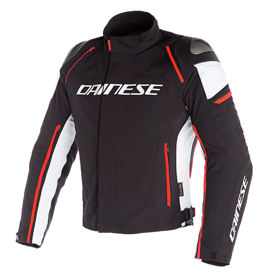 RACING 3 D-DRY® JACKET | BLACK/WHITE/FLUO-RED | Dainese