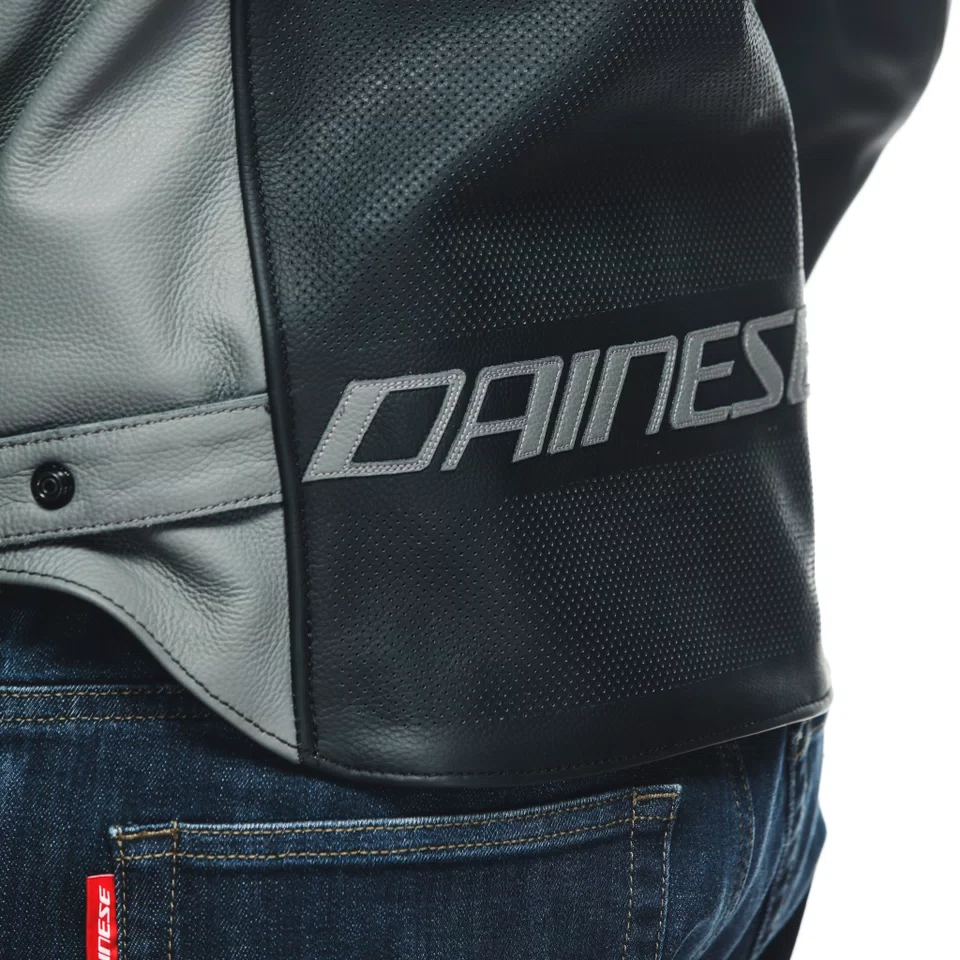 RACING 4 LEATHER JACKET PERF. | BLACK/CHARCOAL-GRAY | Dainese