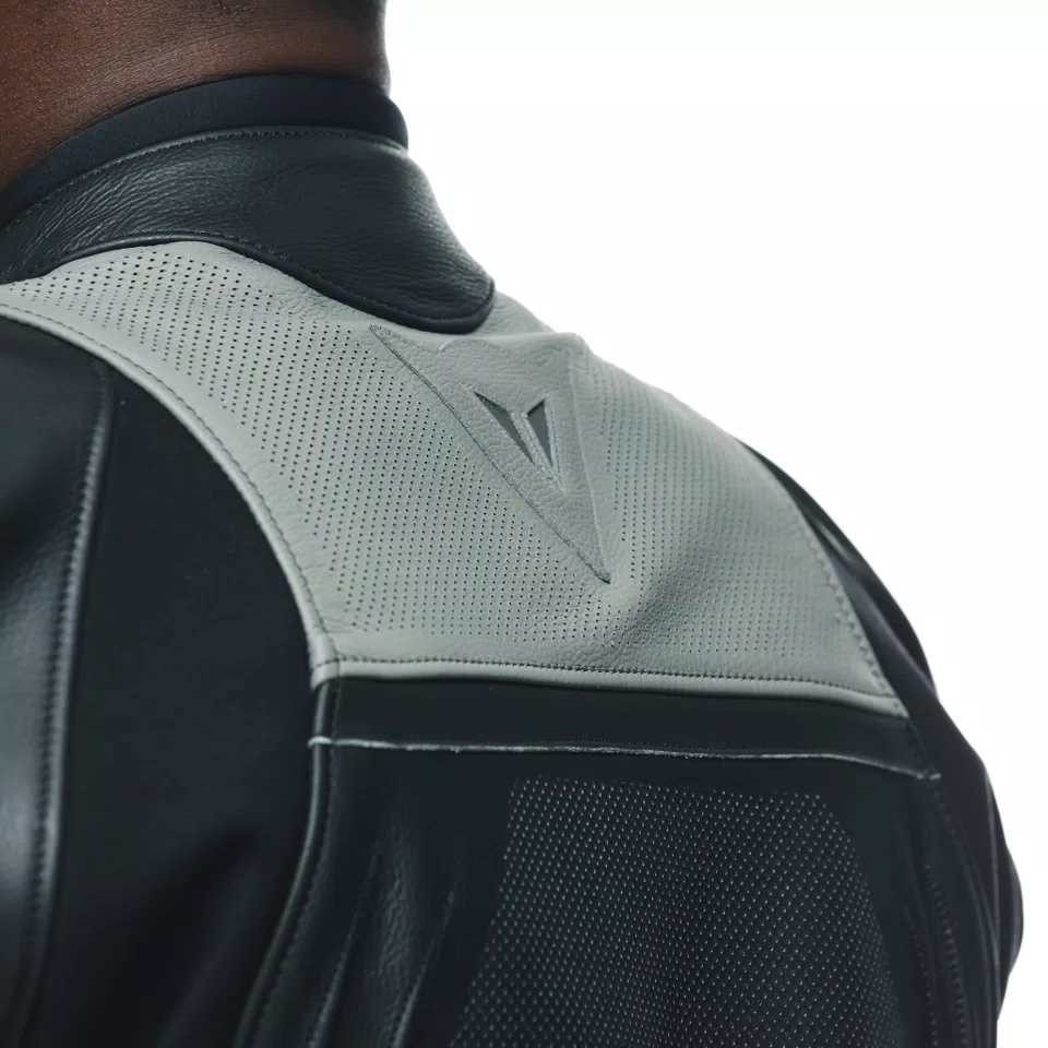 RACING 4 LEATHER JACKET PERF. | BLACK/CHARCOAL-GRAY | Dainese